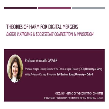 Theories of Harm for Digital Mergers – Annabelle Gawer – June 2023 OECD ...
