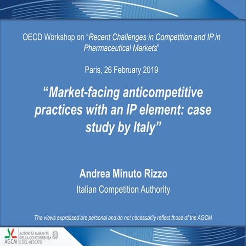 Oecd ws-ip-pharma-italy-26feb19 | PPT