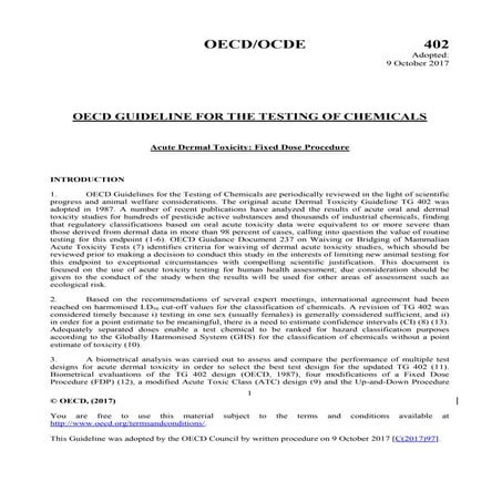 OECD 402 ADT.pdf acute delmat toxicity guideline 402 | PDF