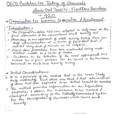 acute oral toxicity - fixed dose procedure | PDF | Chemistry | Science