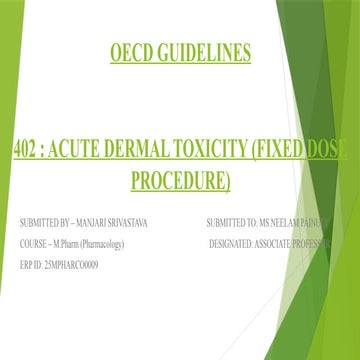Acute dermal irritation/corrosion: OECD 404 | PPTX