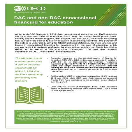 OECD Report - DAC and Non-DAC Concessional Financing for Education | PDF
