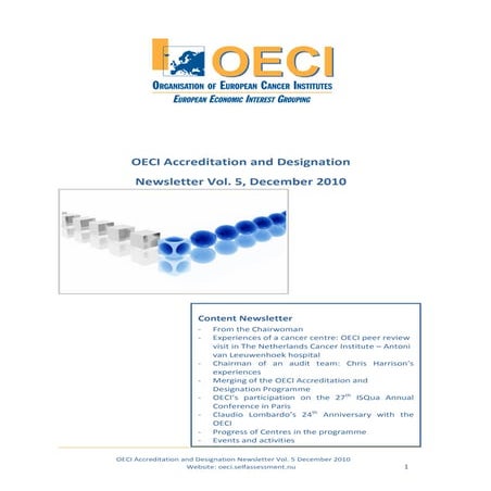 OECI accreditation and designation newsletter volume 5 | PDF