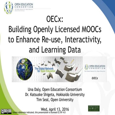 OECx: Building Openly Licensed MOOCs to Enhance Re-use, Interactivity, and Learning Data | PPTX