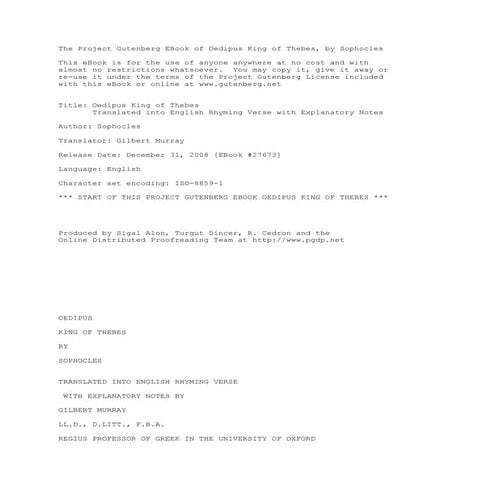 Oedipus | PDF