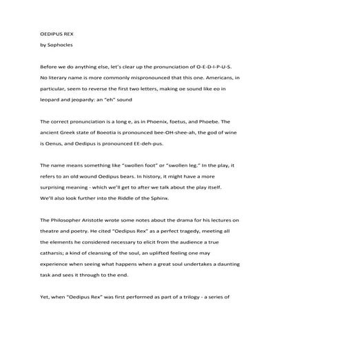 Major themes oedipus rex | DOCX