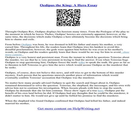 Oedipus The King Essay | PDF