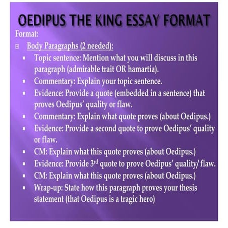 Oedipus The King Essay Format Ppt