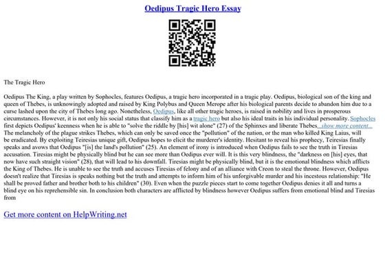 Oedipus The King Essay Pdf