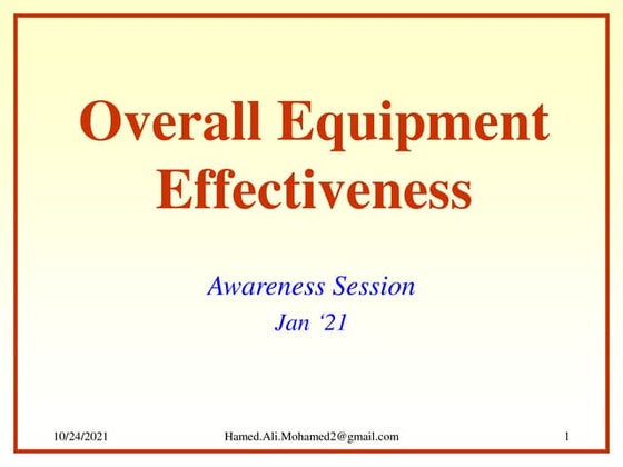 Oee (overall equipment effectifness) | PPTX