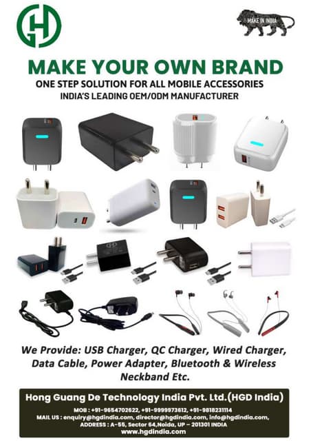 Android Charger Manufacturers | HGD INDIA | PPTX | Consumer Electronics ...