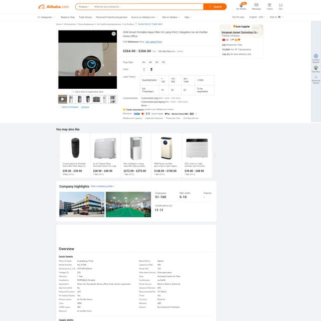Oem Smart Portable Hepa Filter Uv Lamp Pm2.5 Negative Ion Air Purifier.pdf