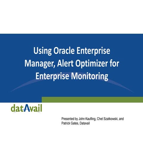 Optimizing Alert Monitoring With Oracle Enterprise Manager Ppt 6584