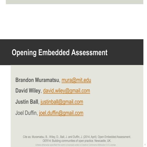 Open Embedded Assessments | PPTX