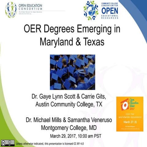CCCOER webinar: OER Degrees Emerge in Maryland and Texas | PPT