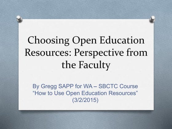 Open educational resources ppt | PPTX