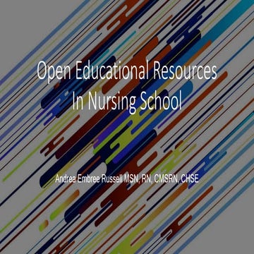 Open education resources to use in Nursing School | PPT