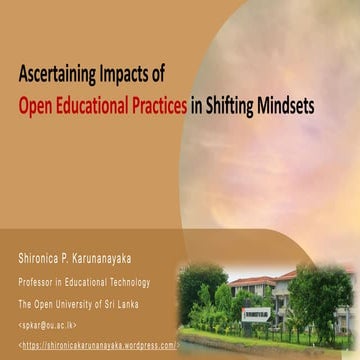 Ascertaining Impacts of Open Educational Practices in Shifting Mindsets ...