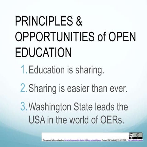A Brief Introduction to Principles & Opportunities in Open Education | PPTX