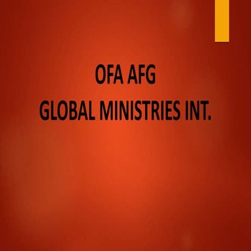 OFA AFG global ministry vision and mandate | PPTX