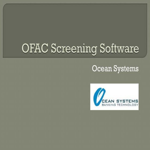 OFAC Screening Software | PDF