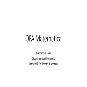 Slides of the "Maths" Lectures, Treviso, 2018 (in Italian) | PDF