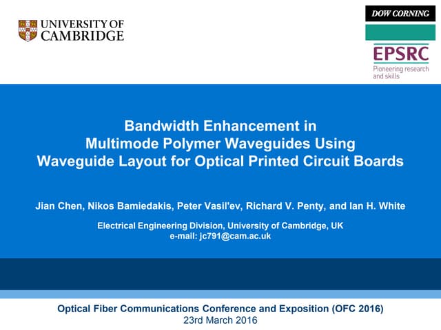 Bandwidth Enhancement In Multimode Polymer Waveguides Using Waveguide