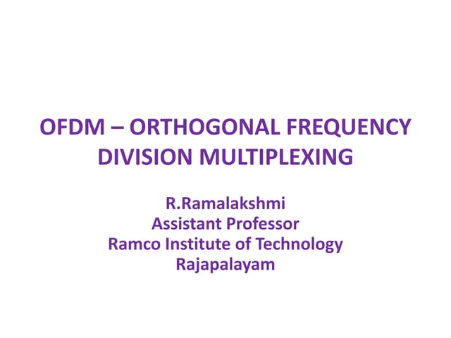 Orthogonal Frequency Division Multiplexing Ofdm Pptx Digital Audio Computer Software And