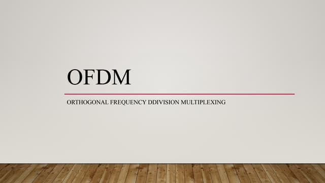 Orthogonal Frequency Division Multiplexing (OFDM) | PPTX | Digital Audio | Computer Software and ...