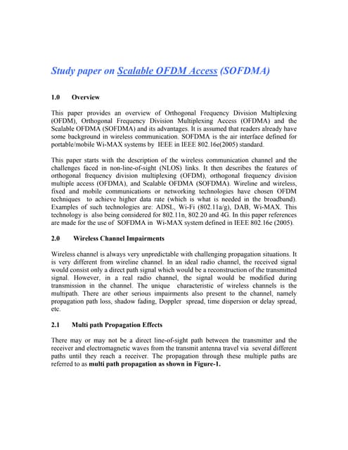 OFDMA - Orthogonal Frequency Division Multiple Access PPT by PREM KAMAL ...