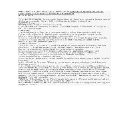 Oferta treball | PDF