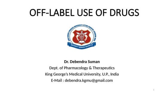 Off Label drugs: Extent, Issues & examples | PDF | Pharmaceutical ...