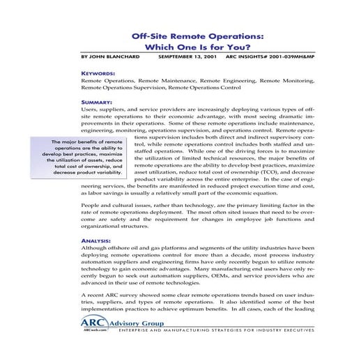 Off site remote operations which one is for you | PDF
