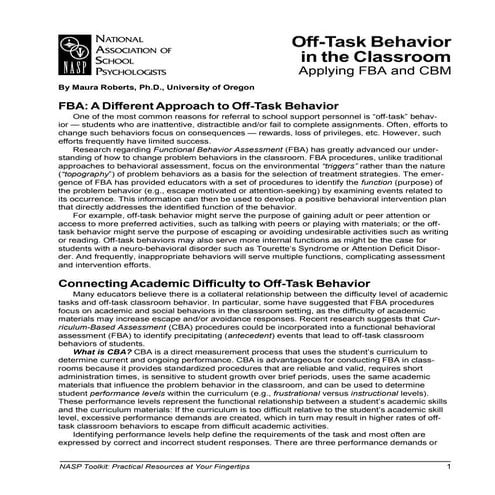 Off task behavior | PDF
