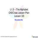 Alphabet ( Lesson 3 ) - ESL Lesson Plan | PPTX | Homework and Study ...