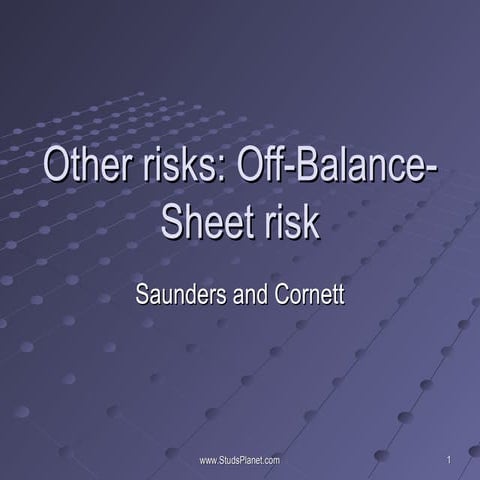 Off balance sheet | PPT