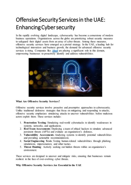 Cyber Security in the UAE - Ahad | PPT