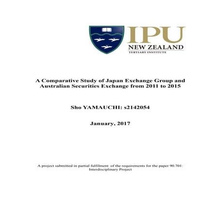 A comparative study of JPX and ASX (Chapter 1 to 2) | DOCX