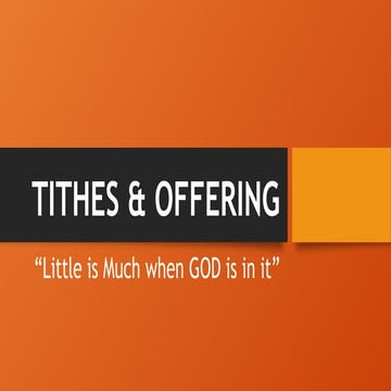 Tithes and Offering Anniversary presentation | PPTX