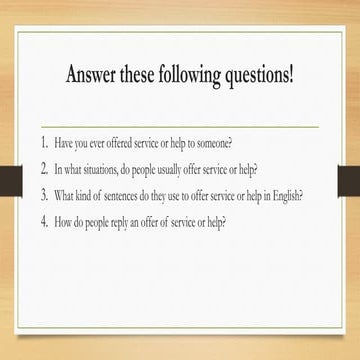 Offering help and ofring help bahasa inggris kelas | PPTX