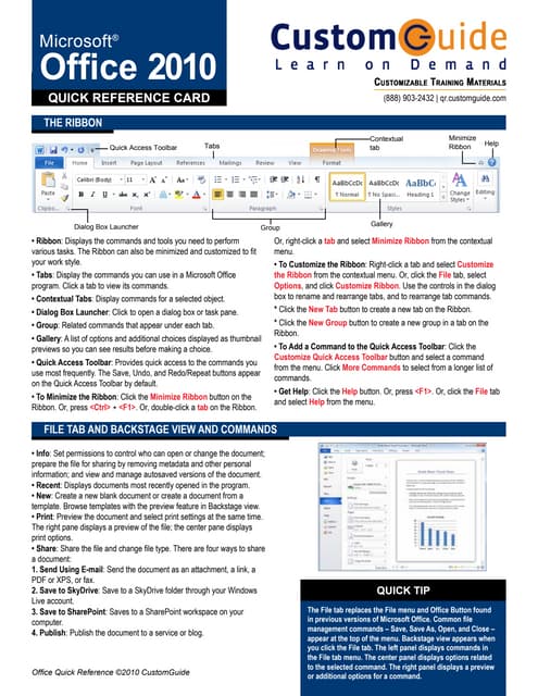 Microsoft Office 2010 Training Materials
