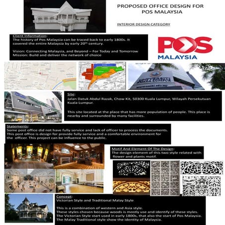 Interior Design Studio - Office Design ( Pos Malaysia ) | PPTX