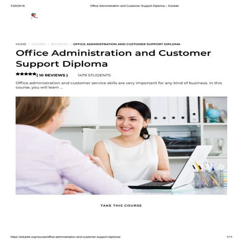 Diploma in Receptionist Skills - Edu Kite | PDF