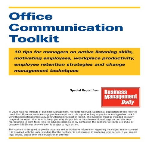 Office Communication Toolkit | PDF