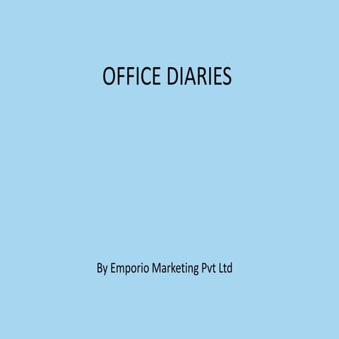 Office Diaries | PPTX | Remote Working | Careers