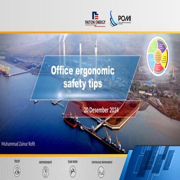 office ergonomic safety tips safety talk | PPTX