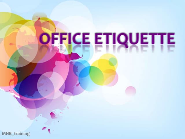Business etiquettes(ppt) | PPTX