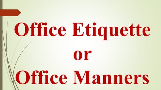 Workplace etiquette | PPT