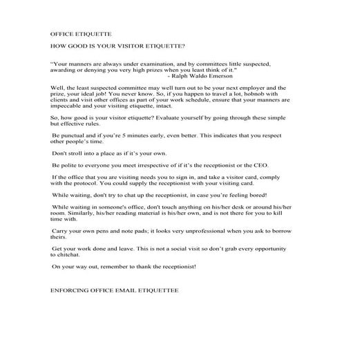 Office etiquette[1] | PDF