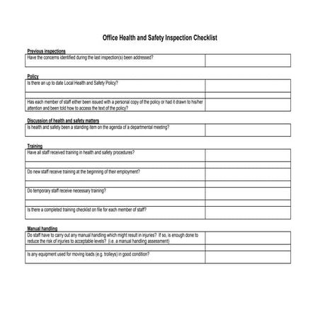 office inspection checklist | PDF